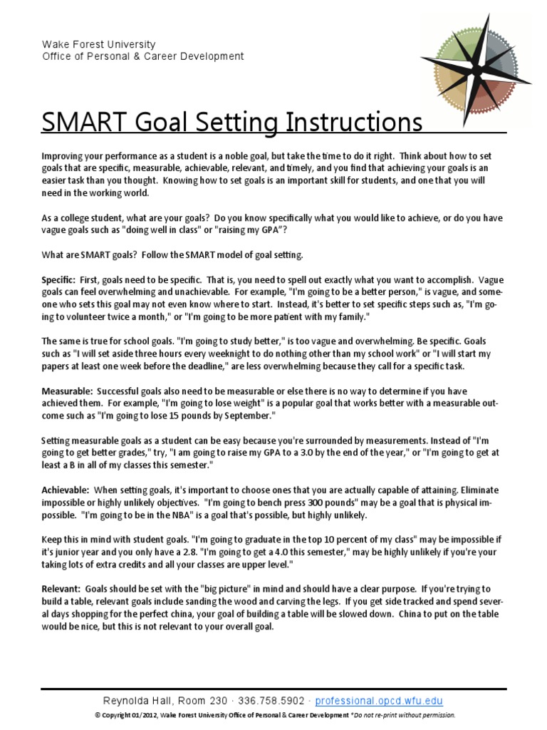 Smart Goal Setting | PDF | Goal Setting | Goal