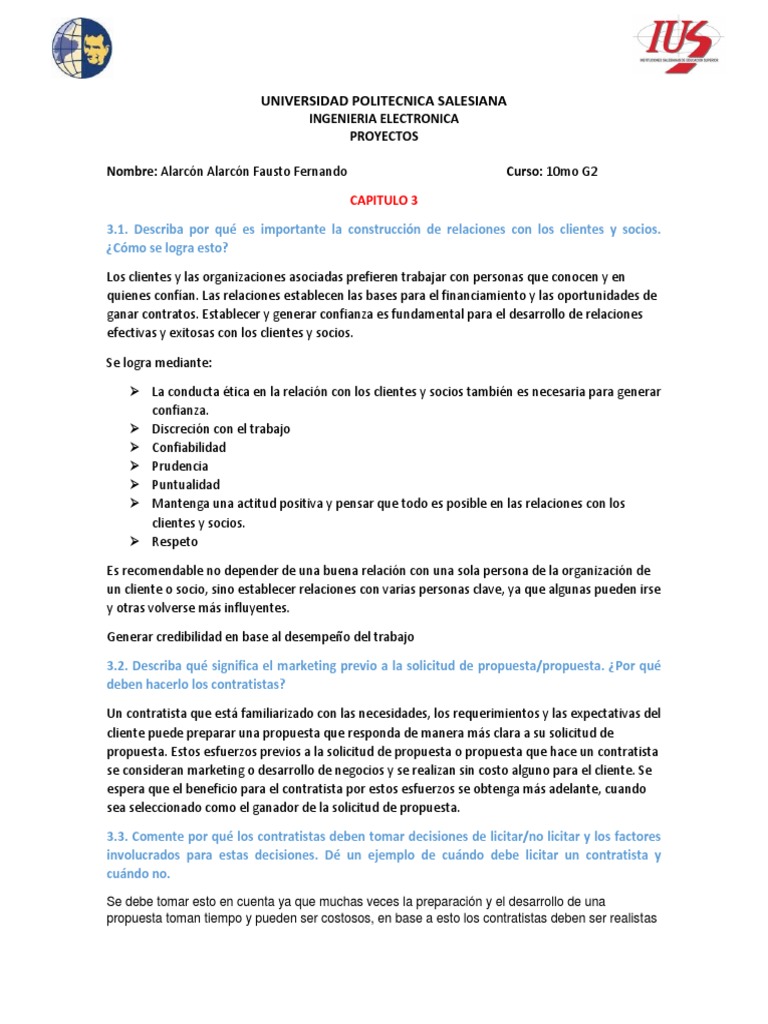 Alarcon Fausto Ch03 | PDF | Presupuesto | Cliente