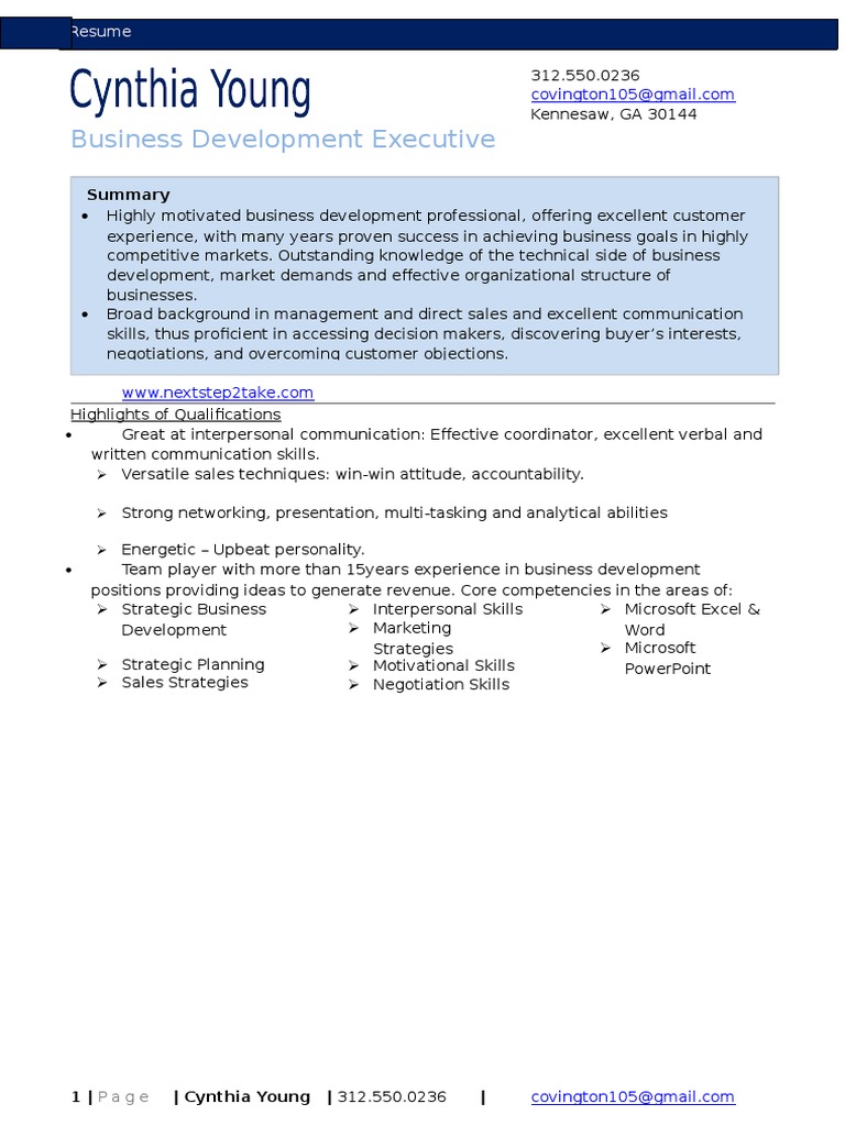 Cynthia (2nd) Resume | PDF