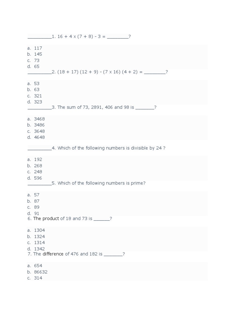 CSC Reviewer-Math | PDF | Gallon | Business