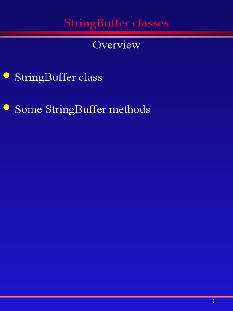 Stringbuffer Class In Java Pdf String Computer Science Computing