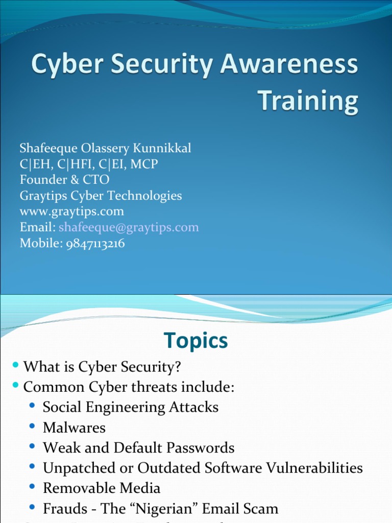 Cyber Security Awareness | PDF | Malware | Phishing