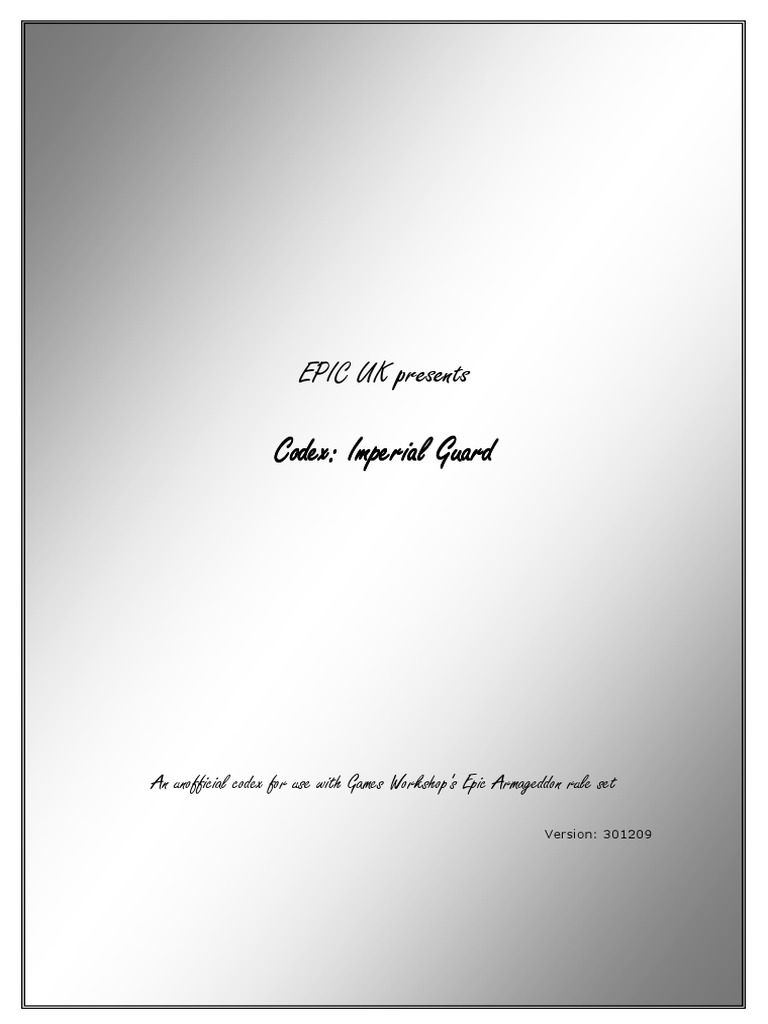 Epic-UK Imperial Guard Codex | PDF | Armoured Fighting Vehicles | Tanks