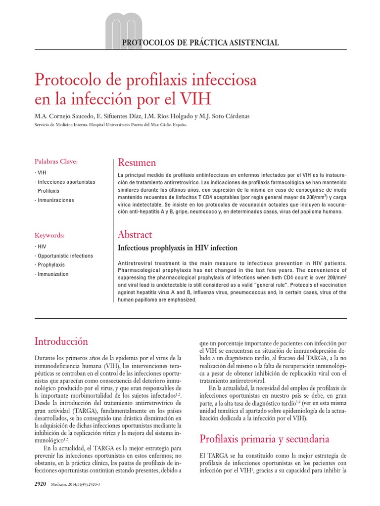 PROFILAXIS EN VIH.pdf | Virus | Infección