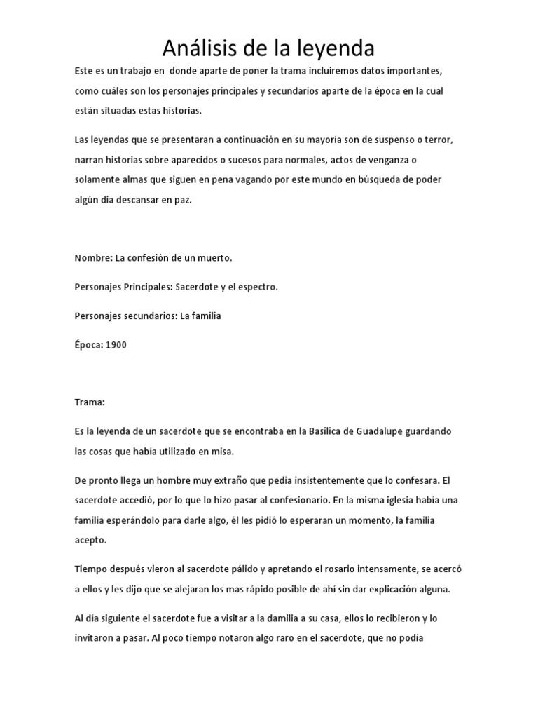 Analisis de Leyenda | PDF | Sacerdote