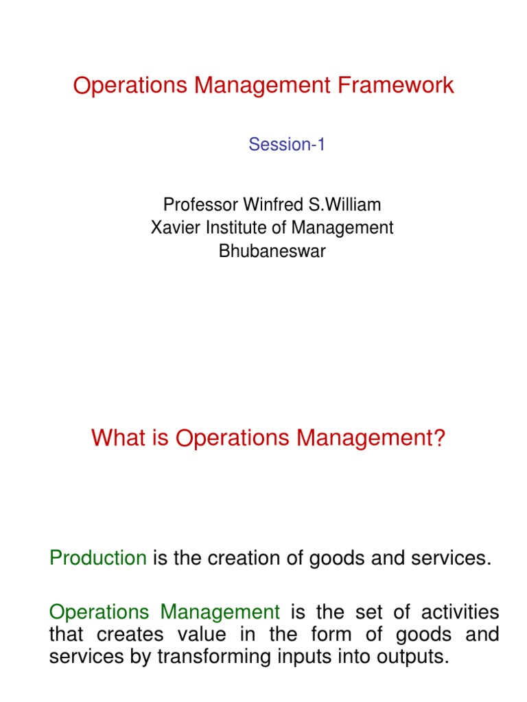 9258_Operations Management-Framework.ppt | Operations Management ...
