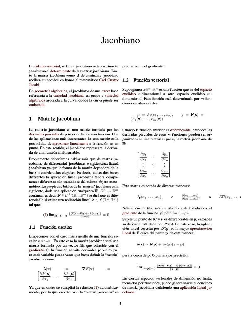 Jacobiano | PDF | Física teórica | Teoría de la matriz