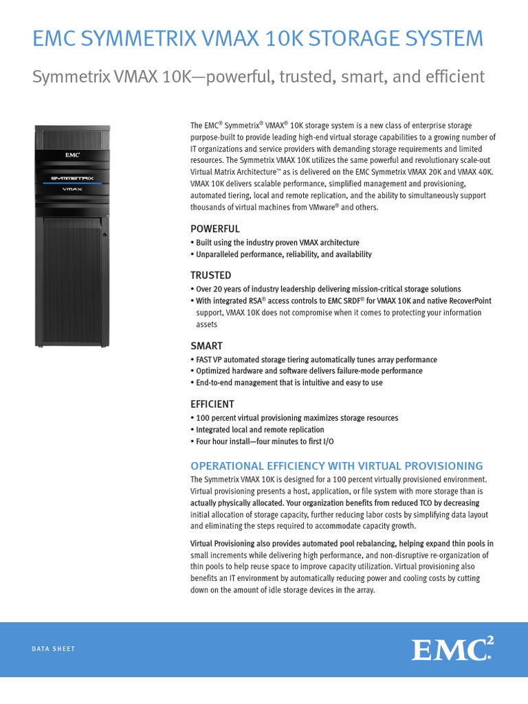 h8816 Symmetrix Vmax 10k Spec | PDF | Information Technology Management ...