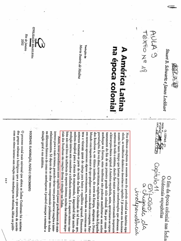 Stuart Schwartz & James Lockart - O Fim Da Época Colonial Nas Índias ...