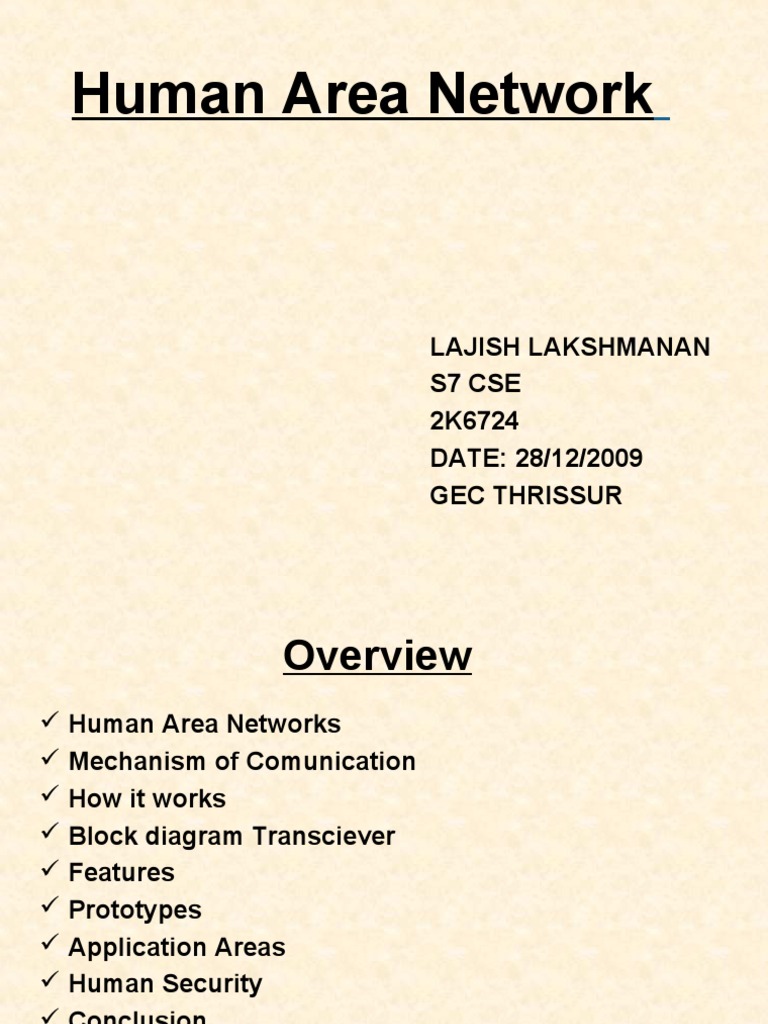 Human Area Network | PDF | Duplex (Telecommunications) | Transmission ...