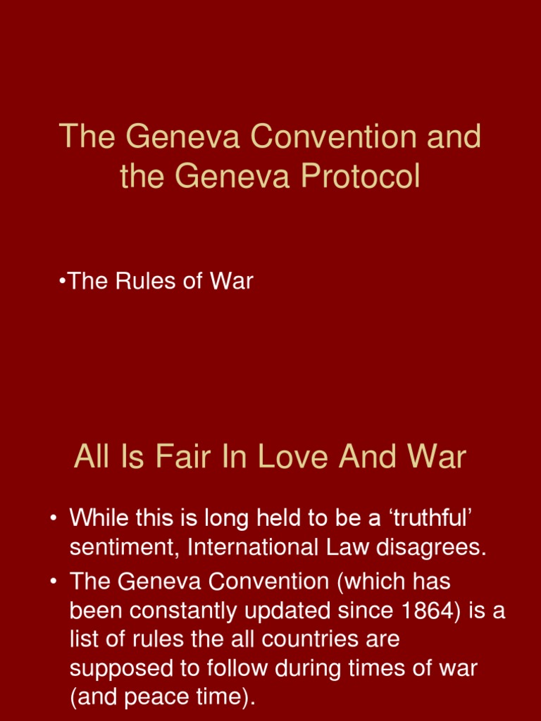Overview of the Geneva Conventions | PDF | Geneva Conventions ...