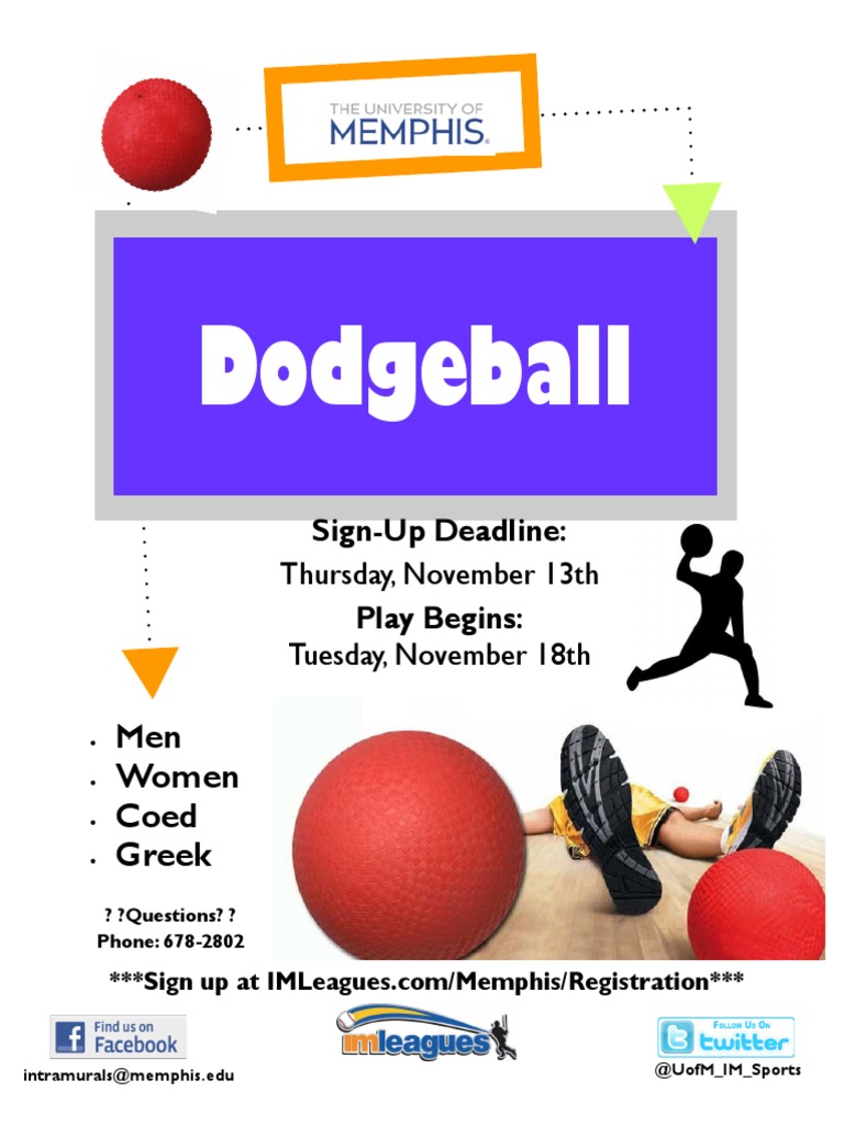 Dodgeball Sign-Up Deadline Nov 13 | PDF