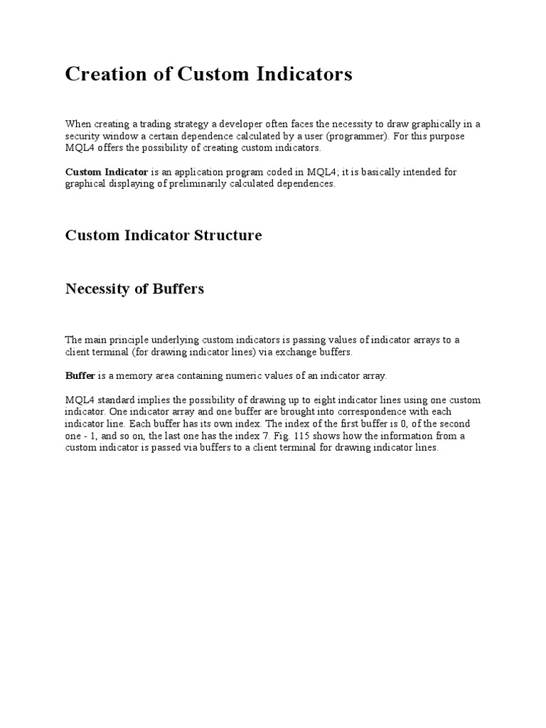 Creation Of Custom Indicators Mq4 Pdf Array Data Type Array Data Structure 