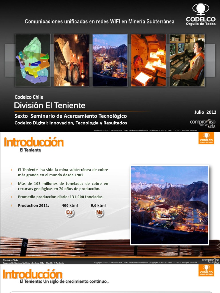Codelco, El Teniente | PDF | Punto de acceso inalámbrico | Ieee 802.11