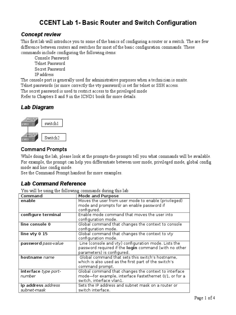 Basic Router and Switch Setup Guide | PDF | Home & Garden | Computers