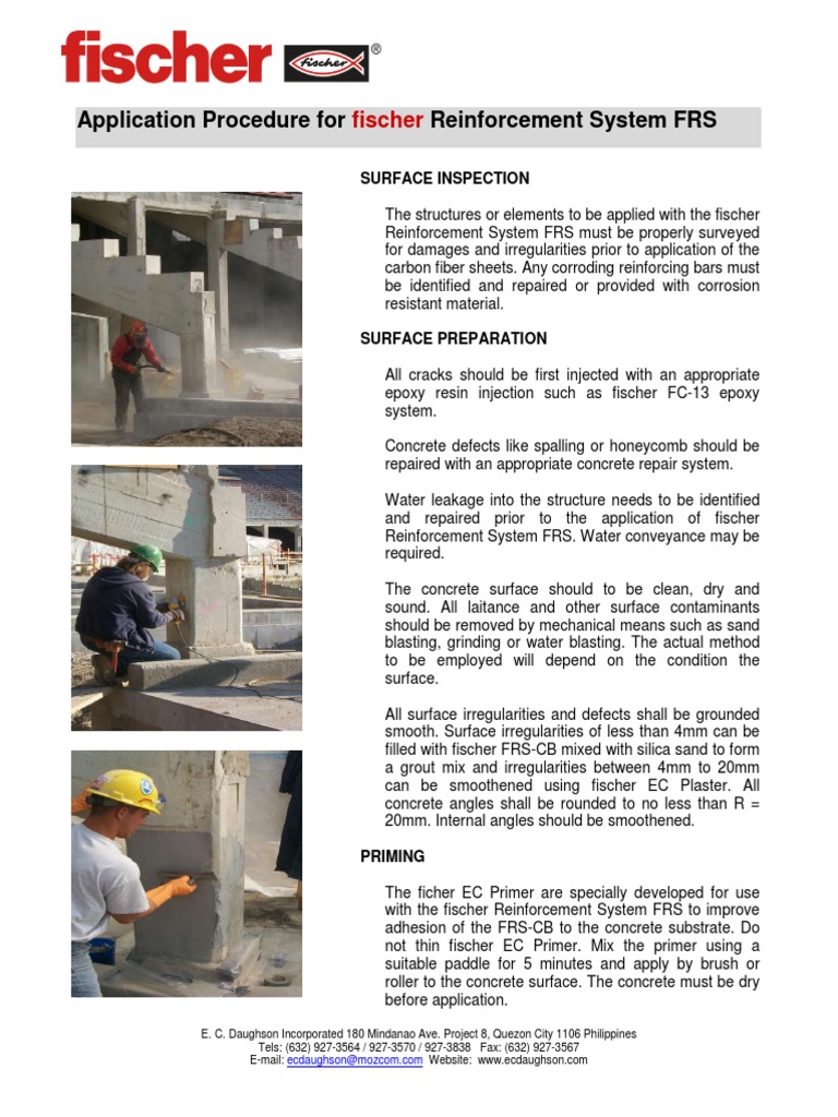 Step-by-step application procedure for the fischer Reinforcement System ...