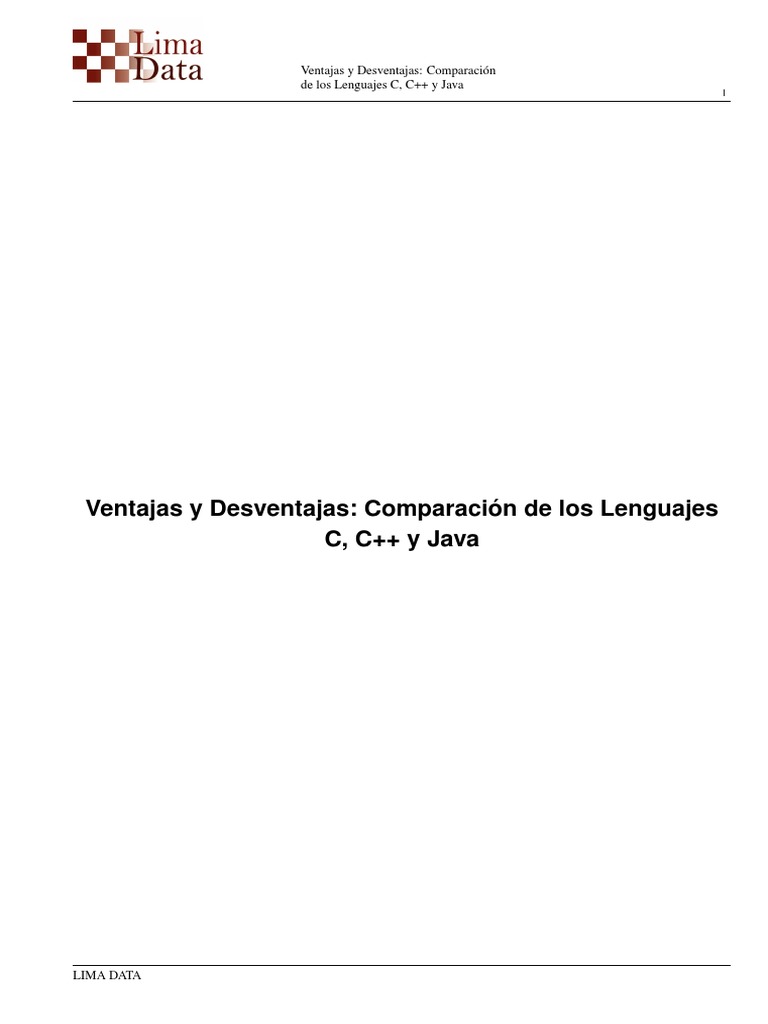 Comparacio de Los Lenguajes C, C++y Java | PDF | Java (lenguaje de ...