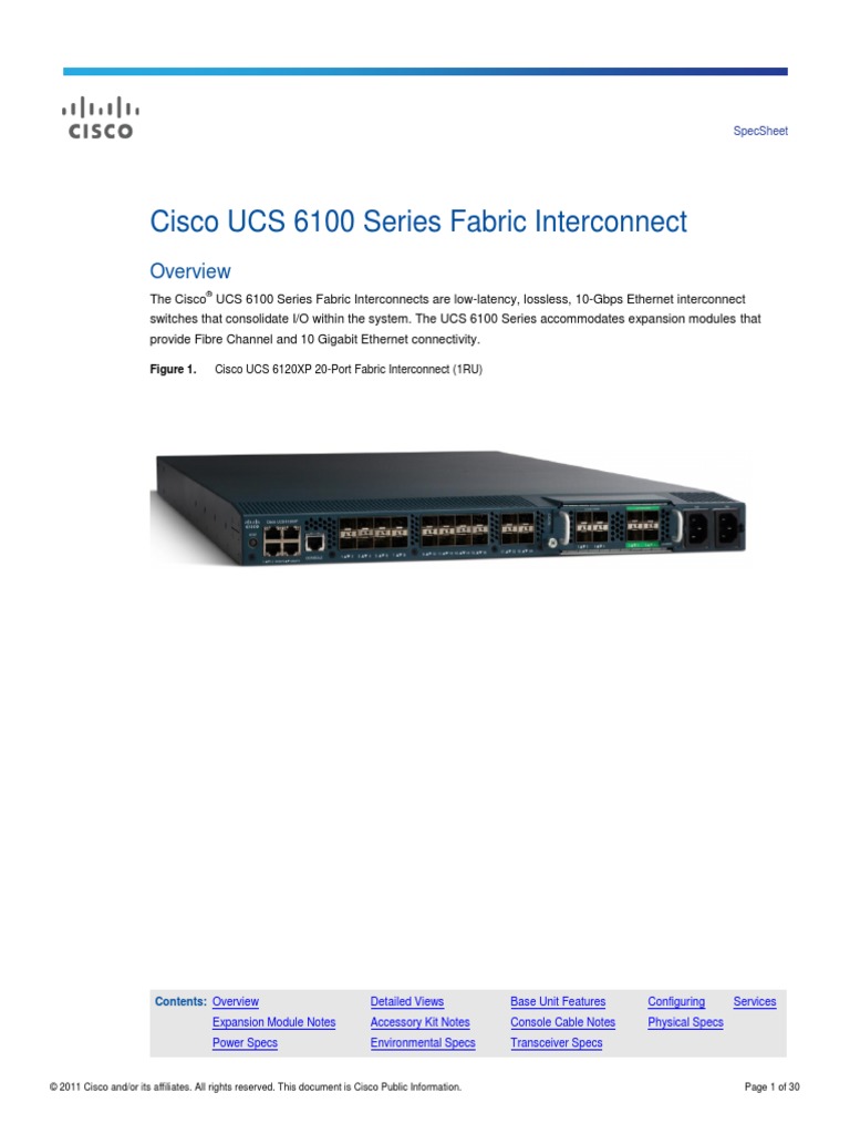 Cisco UCS 6100 Series Fabric Interconnect | PDF | Electronic ...