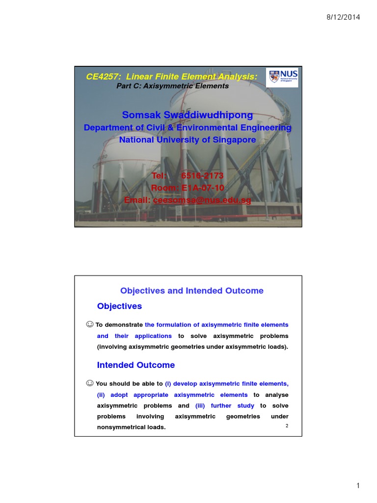 07 Axisymmetric Finite Element Modeling | PDF | Finite Element Method | Structural Analysis