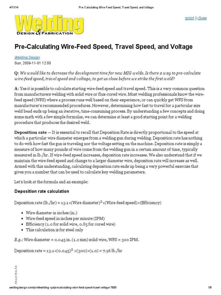 Calculating Welding Travel Speed | PDF | Welding | Construction
