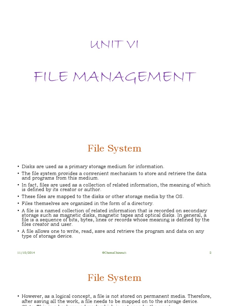 Unit Vi: File Management | PDF | File System | Computer File