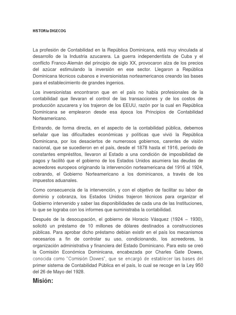HISTORIa DIGECOG | PDF | República Dominicana | Contabilidad