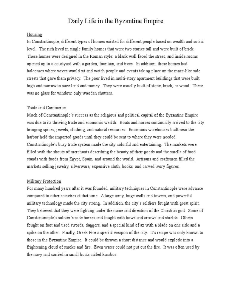 Daily Life in Byzantine Constantinople | PDF | Byzantine Empire | Trade