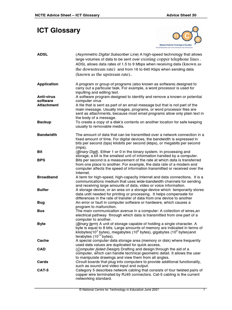 National Centre for Technology in Education_2007_ICT Glossary ...