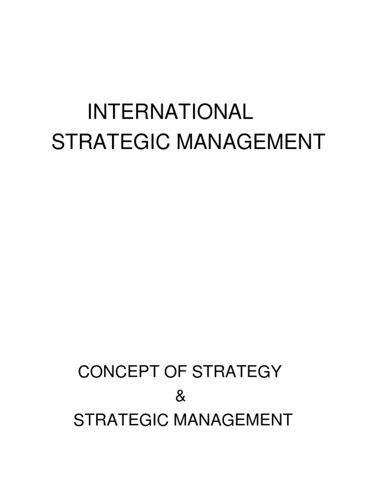International Strategic Management | Download Free PDF | Strategic ...