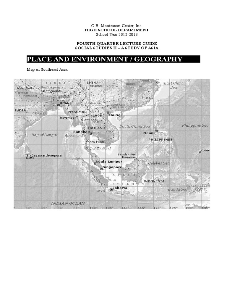 Southeast Asia Geography and Culture Guide | PDF | Thailand | Southeast ...