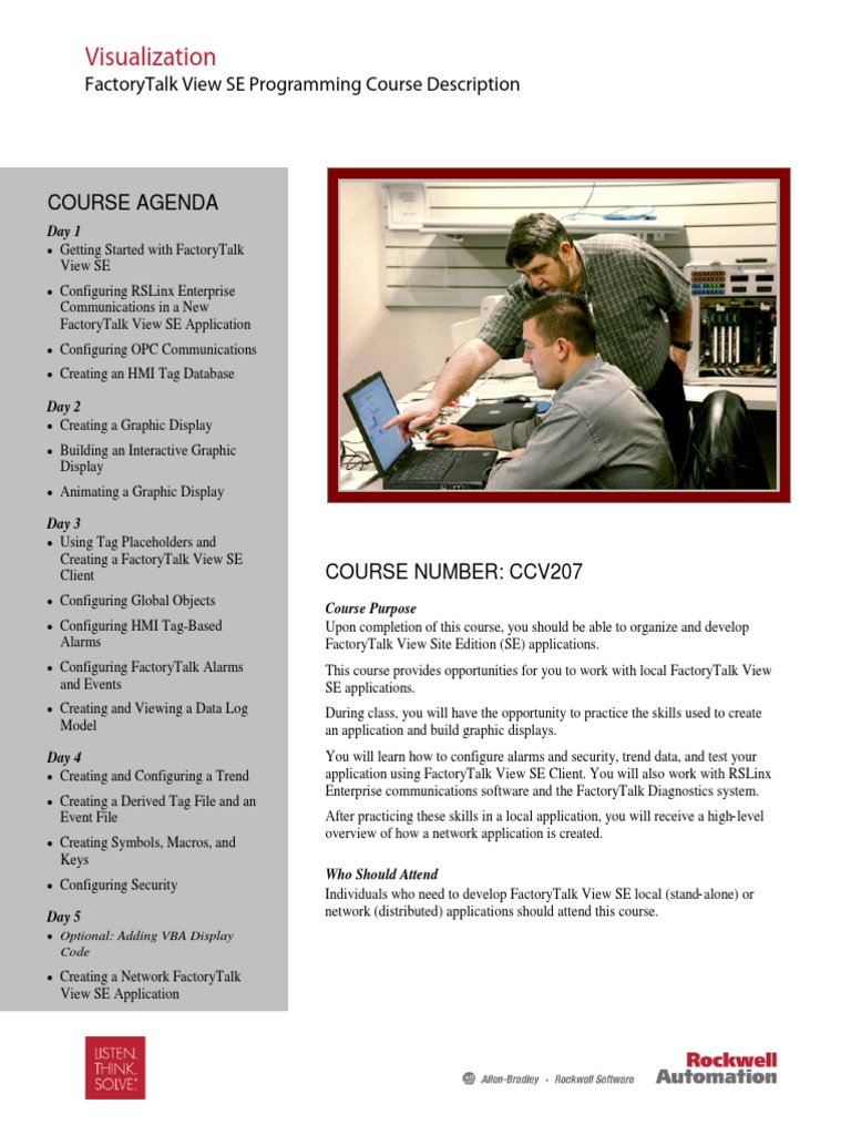 Visualization: Factorytalk View Se Programming Course Description | PDF ...