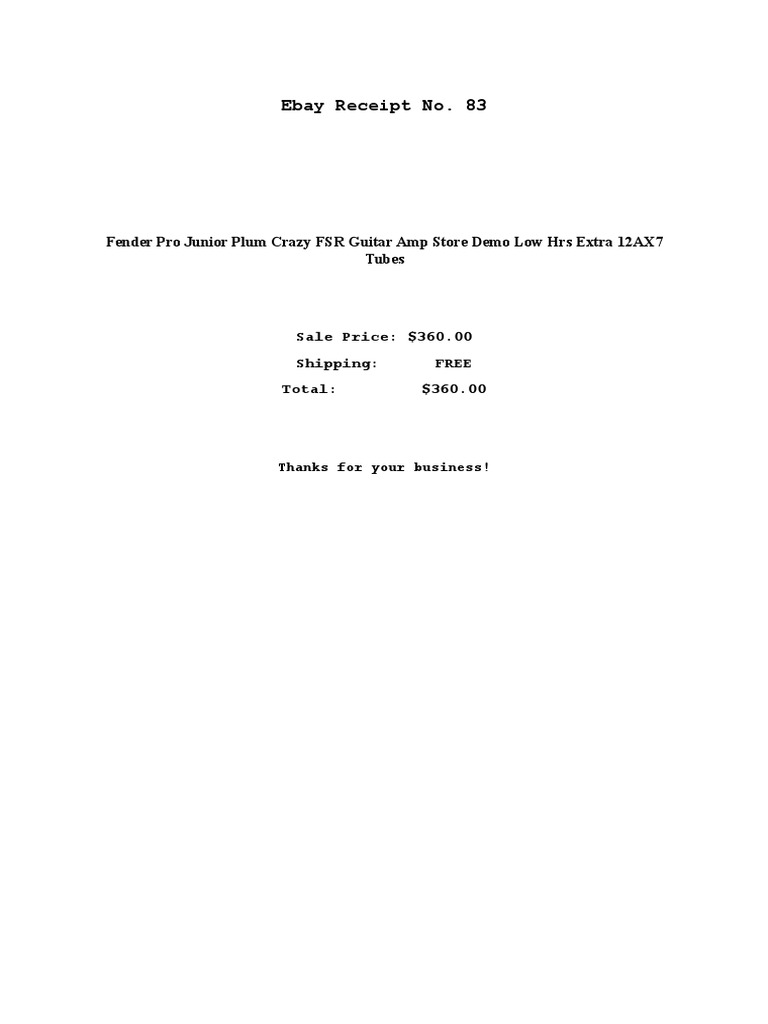 Ebay Receipt No. 83c | PDF