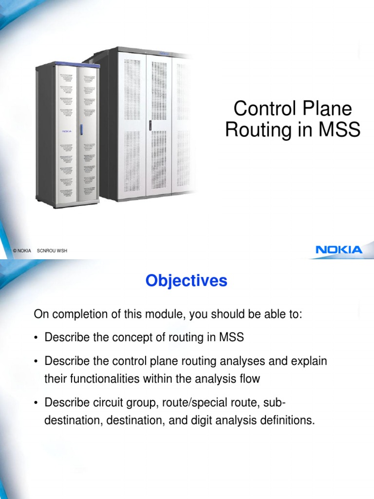 Control Plane Routing in MSS: © Nokia Scnrou WSH | PDF | Telephone ...