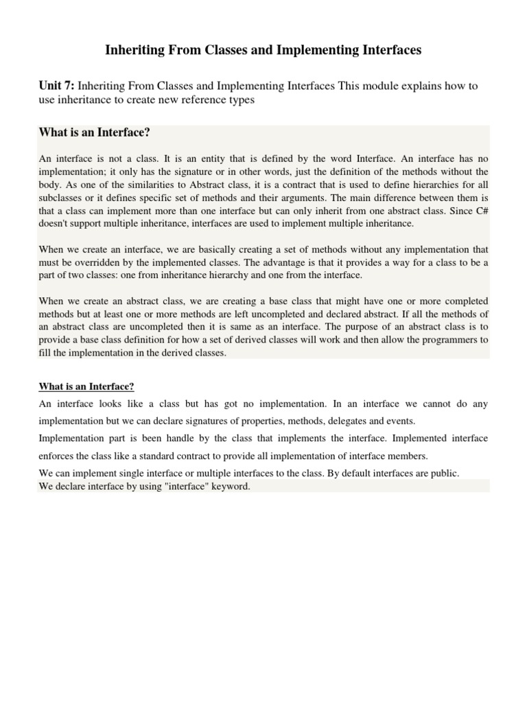 Inheriting From Classes and Implementing Interfaces: Use Inheritance To Create New Reference ...