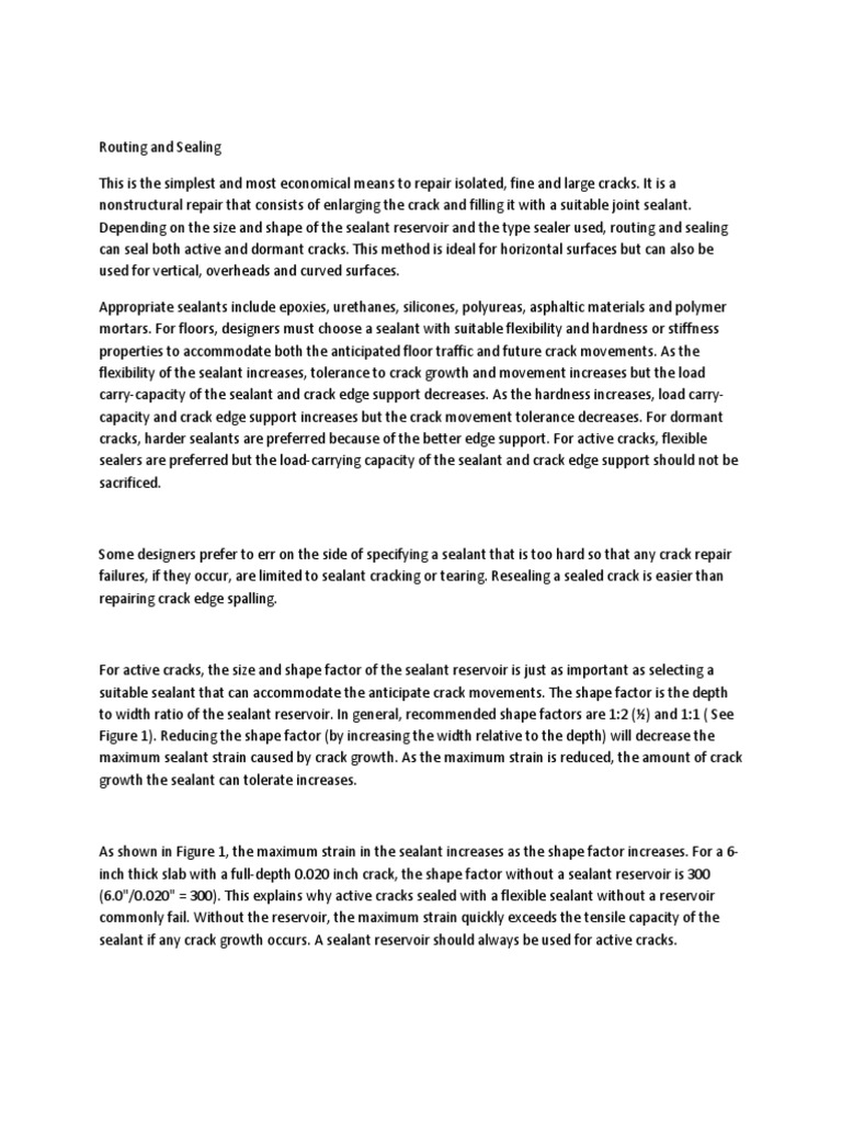 Routing and Sealing | PDF | Concrete | Fracture