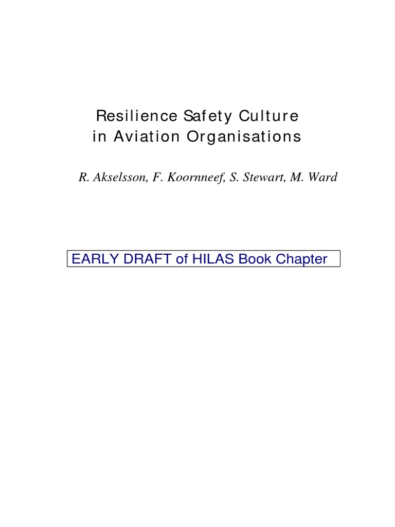 Resilience Safety Culture in Aviation | PDF | Psychological Resilience ...