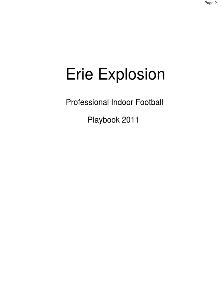 Erie Indoor Football Playbook 2011 | PDF