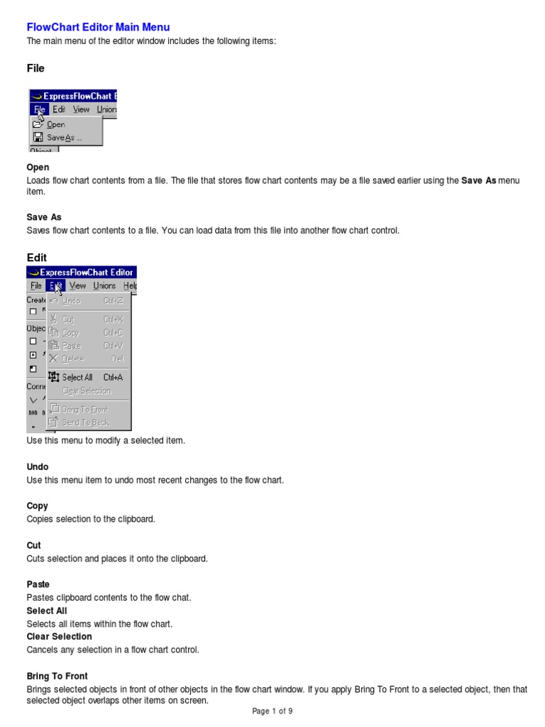 Navigation and Customization Options in the FlowChart Editor | PDF ...