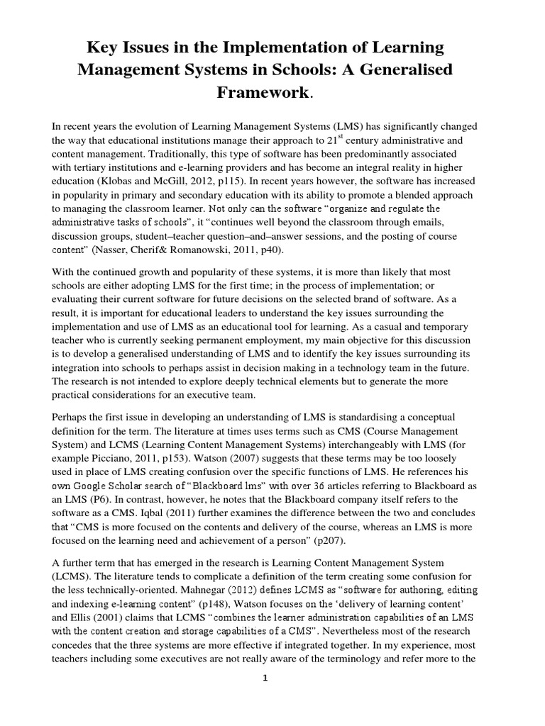 LMS Implementation Framework | PDF | Educational Technology | Interoperability