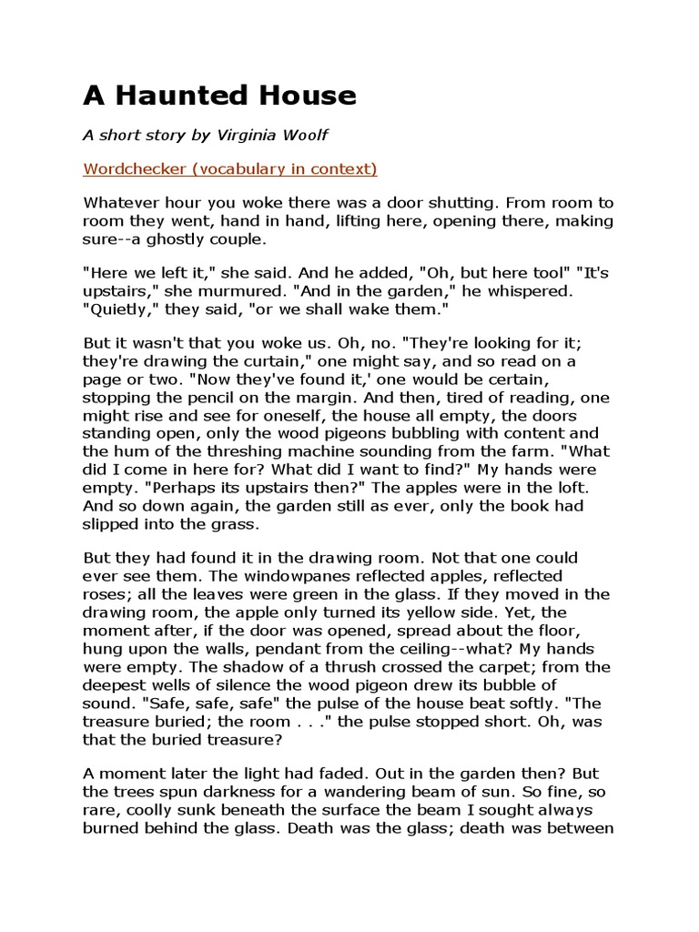 A Haunted House: A Short Story by Virginia Woolf | PDF