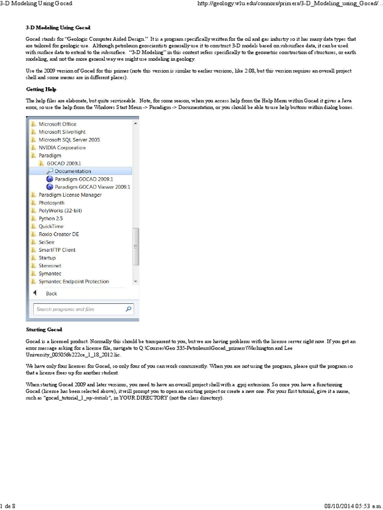3-D Modeling Using Gocad | PDF | Menu (Computing) | System Software