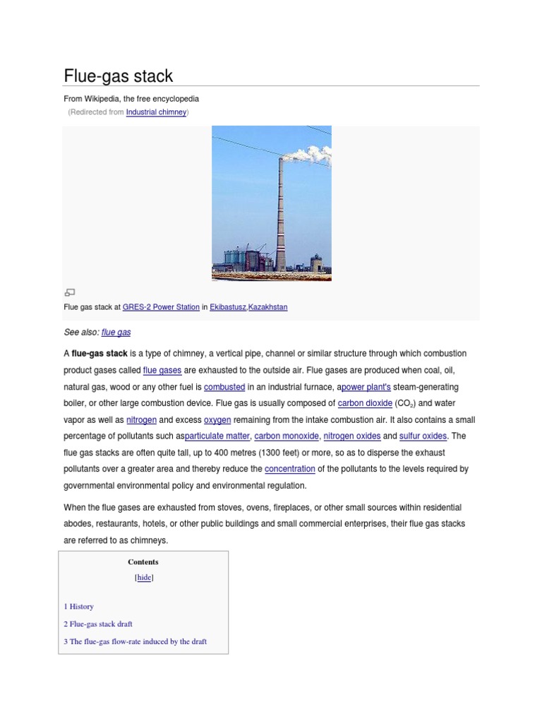 Flue-Gas Stack: From Wikipedia, The Free Encyclopedia | PDF ...