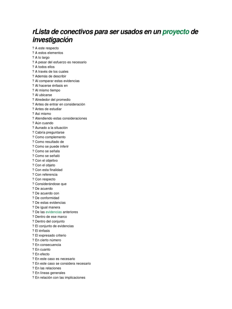 Lista de Conectivos para Ser Usados en Un | PDF | Certeza | Lingüística