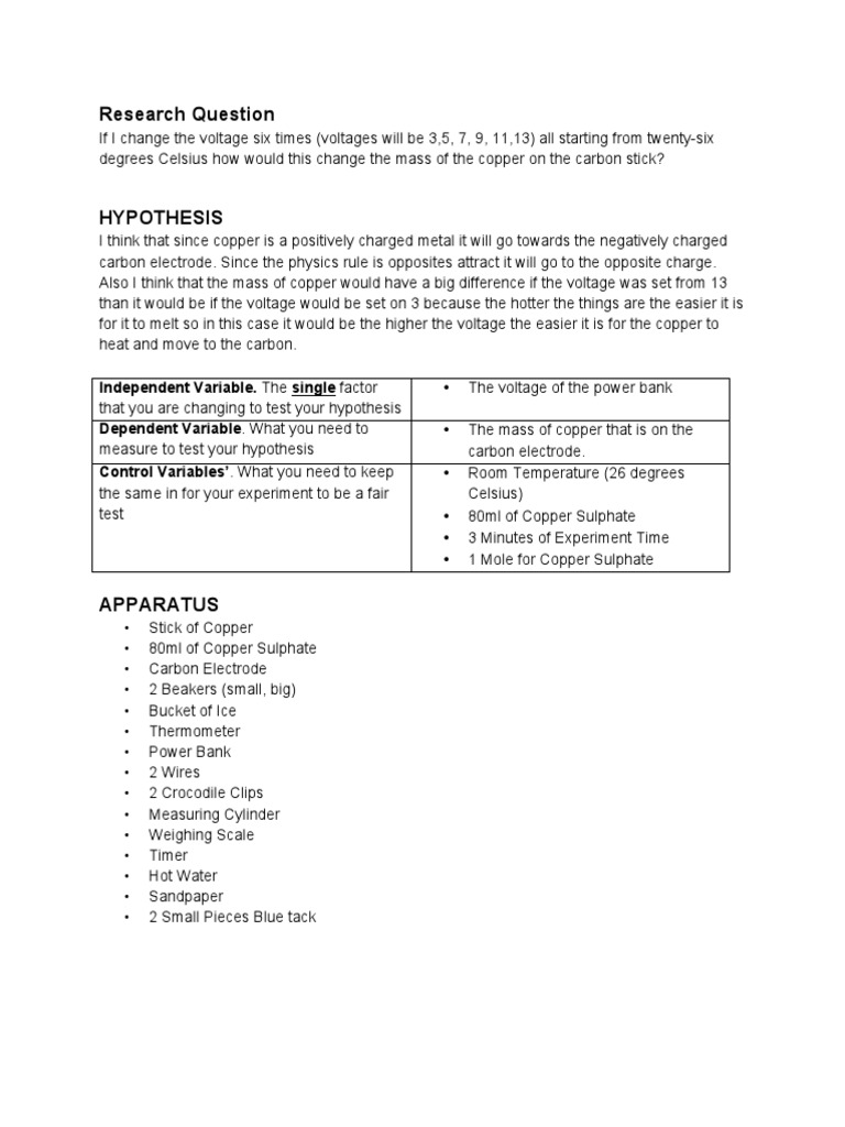 Investigation | PDF | Experiment | Copper