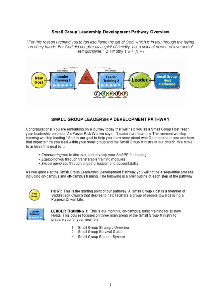 Small Group Leadership Development Pathway Overview | PDF | Leadership ...
