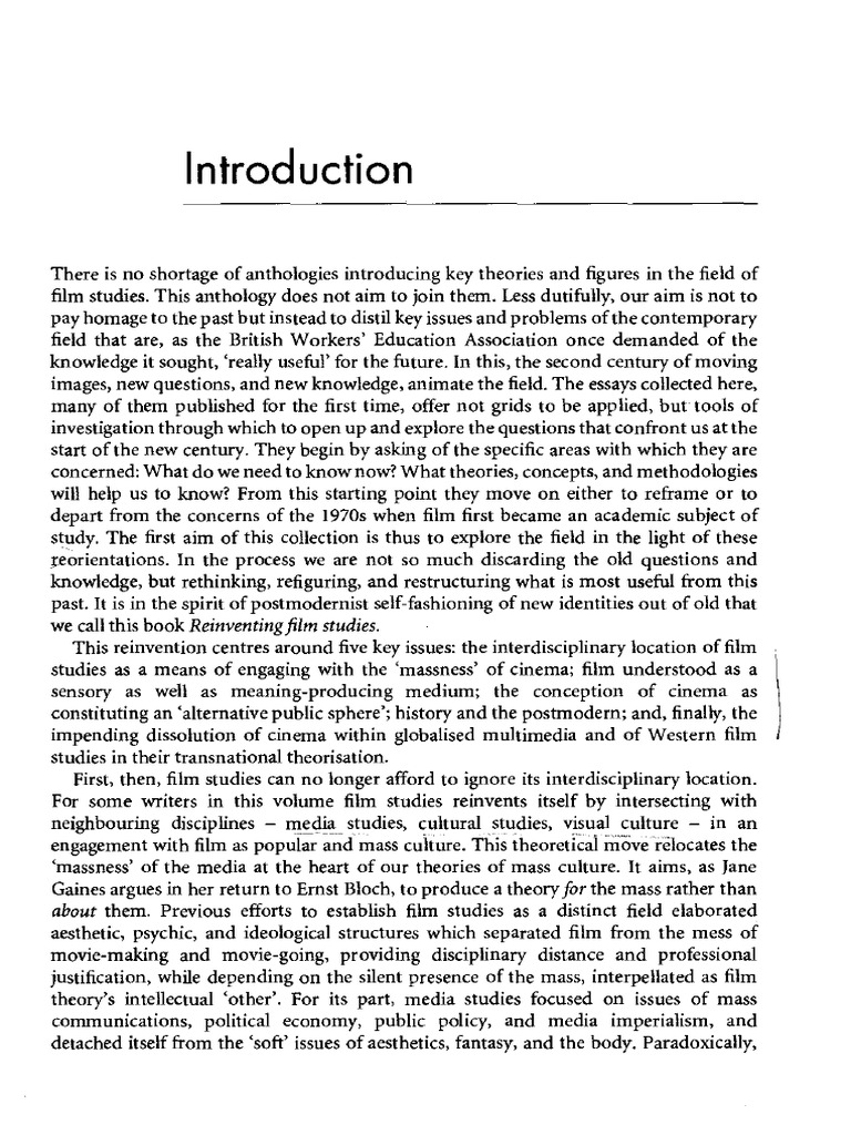 Film Studies Critical Approaches Introduction | PDF | Aesthetics | Theory