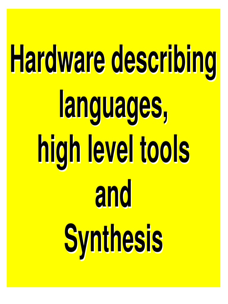 010 Synthesis PDF | PDF | Hardware Description Language | Logic Synthesis