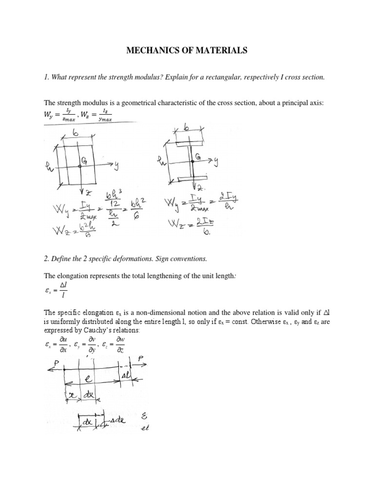 Mechanics of Materials | PDF | Deformation (Mechanics) | Strength Of ...