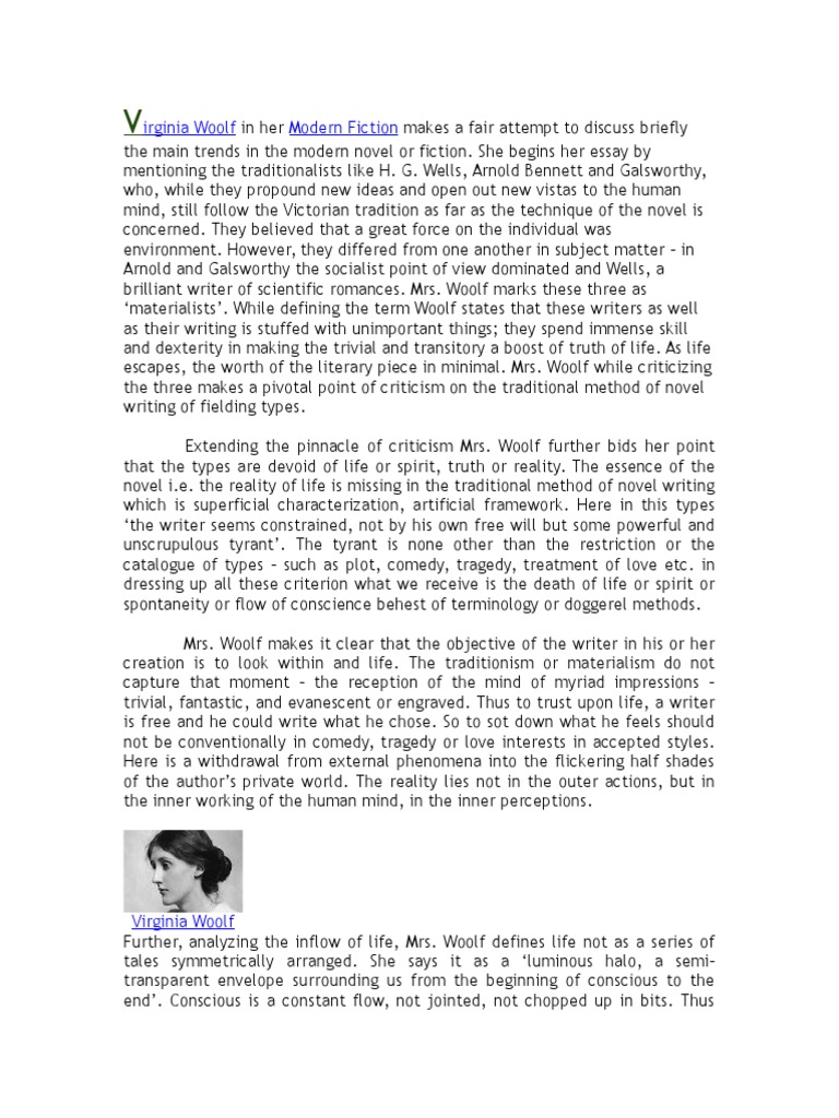 Virginia Wolf Essay Perfect and Good For English Classes | PDF ...