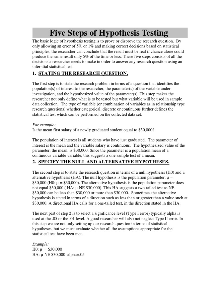 Five Steps of Hypothesis Testing | Statistical Hypothesis Testing | P Value